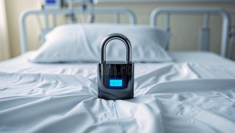 Digital Lock on Hospital Bed Representing Patient Data Security and ...
