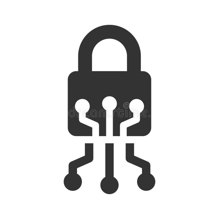 Digital lock icon stock vector. Illustration of icon - 351612965