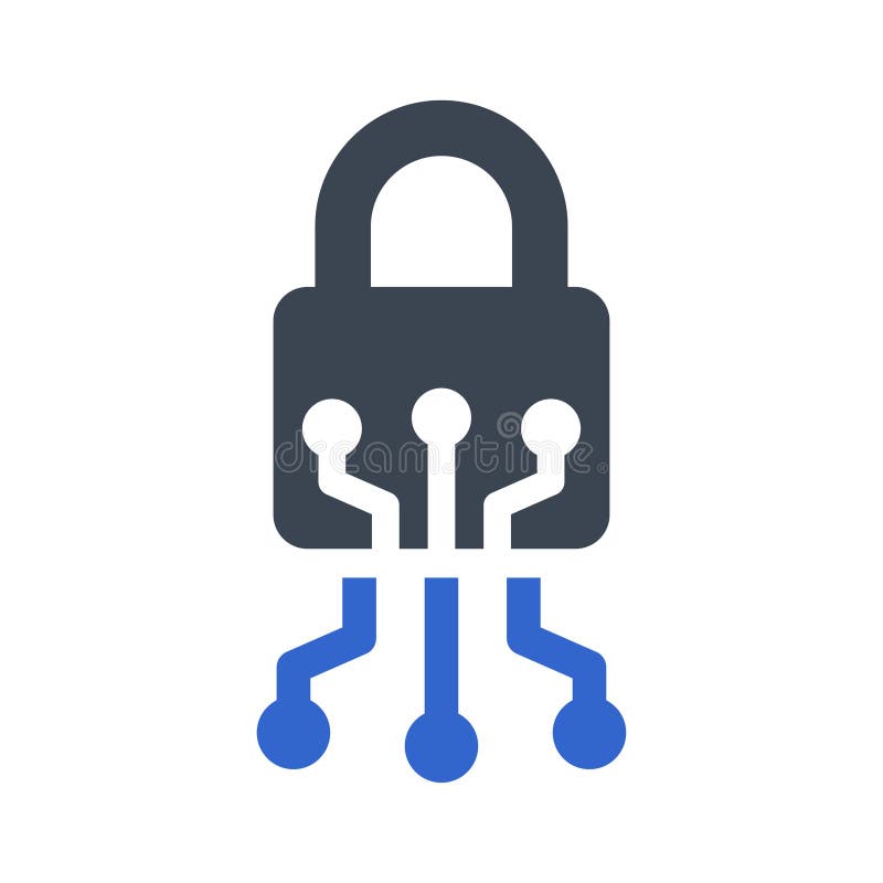 Digital lock icon stock illustration. Illustration of vector - 351613028