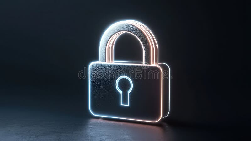 Digital Lock Icon in Dark Stance for Secure Online Protection Stock ...