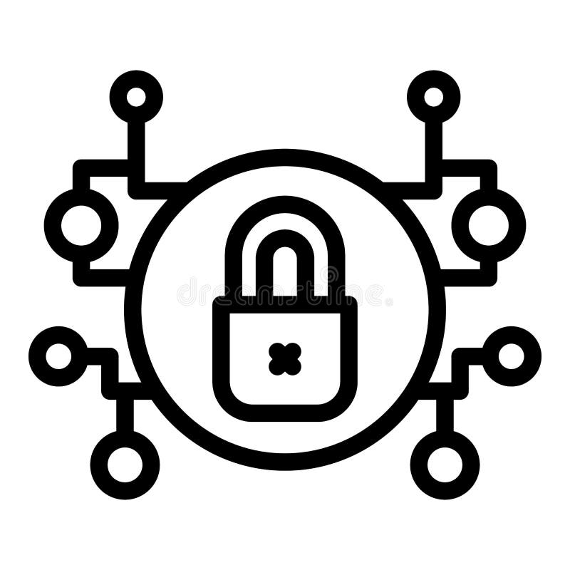 Digital Lock Icon Outline Vector. Data Secure Stock Vector ...