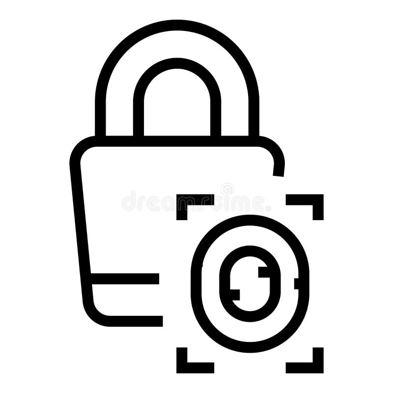 Digital Lock Icon Outline Vector. Privacy Data Stock Vector ...
