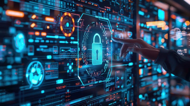 The Digital Lock Interface. AI Generated Stock Photo - Image of cybersecurity, touchscreen ...