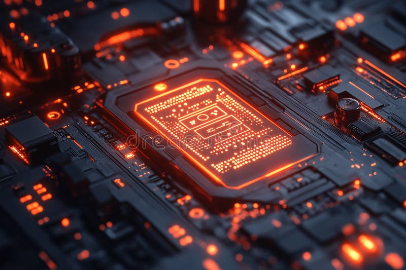 A Digital Lock Interface with Glowing Biometric Fingerprints Stock ...