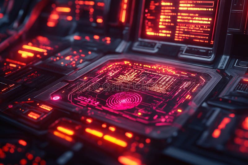 A Digital Lock Interface with Glowing Biometric Fingerprints Stock ...