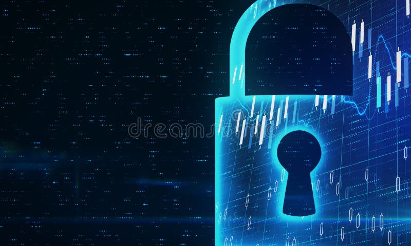 Digital Lock and Marketing Analysis Interface Stock Illustration ...