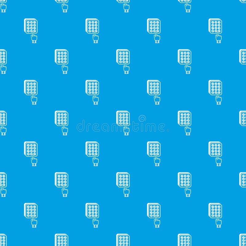 Digital Lock Pattern Vector Seamless Blue Stock Vector - Illustration ...