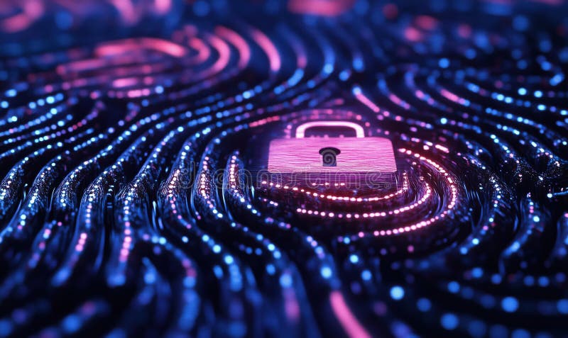 Abstract Digital Background Security Lock Colorful Lines Stock Photos ...