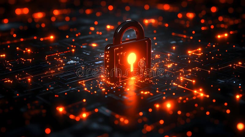 Digital Lock Security System Graphic Stock Illustration - Illustration ...