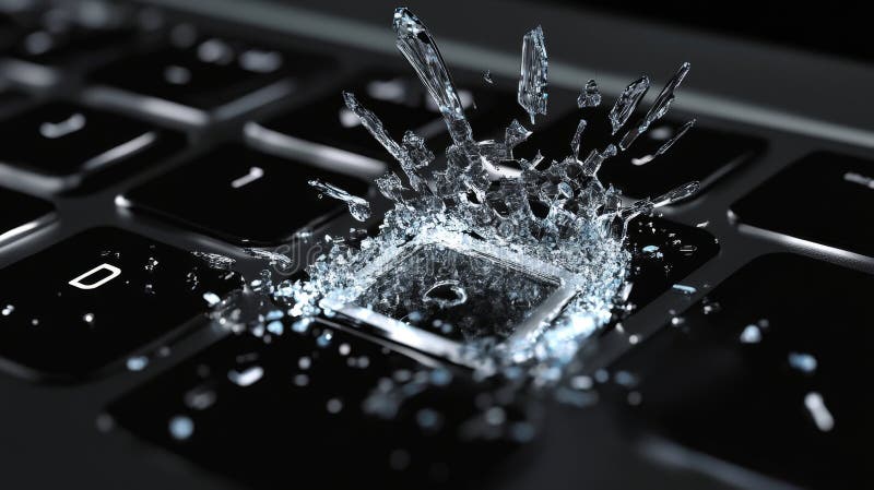 Digital Lock Symbol Breaking Apart on Computer Keyboard Surface Stock ...