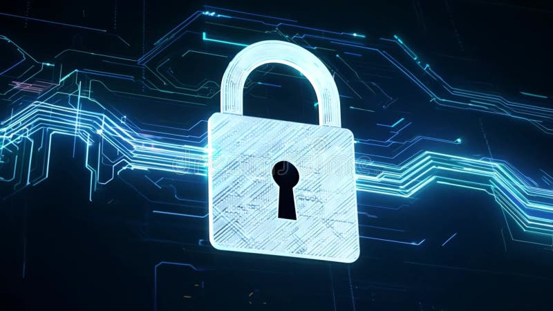 Digital Lock Symbol on a Dark Background Representing Cybersecurity and Data Protection in a ...