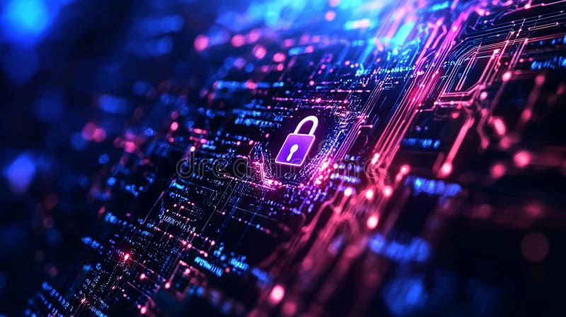Secure Digital Network Lock Symbol Futuristic Circuitry Stock Photos - Free & Royalty-Free Stock ...