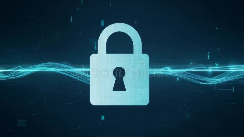 Digital Lock Icon Representing Cybersecurity and Data Protection in a ...