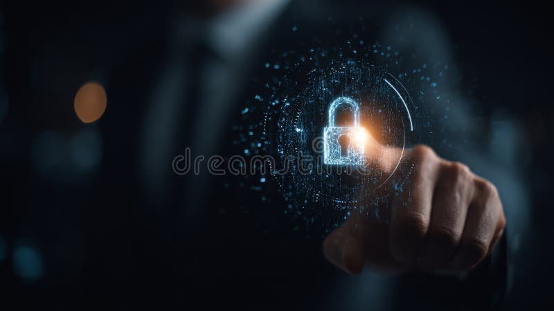 The Digital Lock Symbol is a Representation of Cyber Security and Data Protection, Emphasizing ...