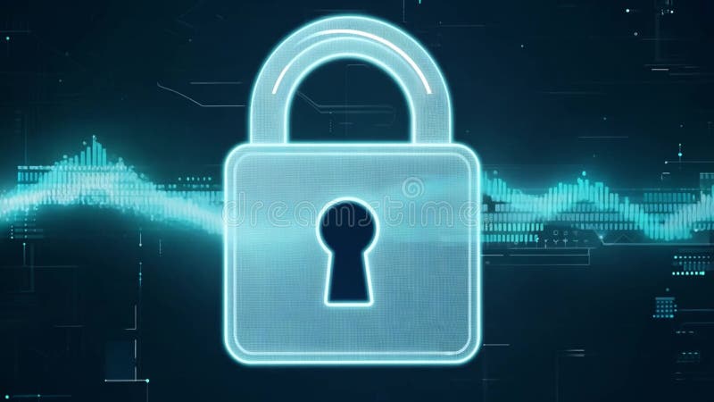 Digital Lock Symbol Representing Cybersecurity and Data Protection in a ...
