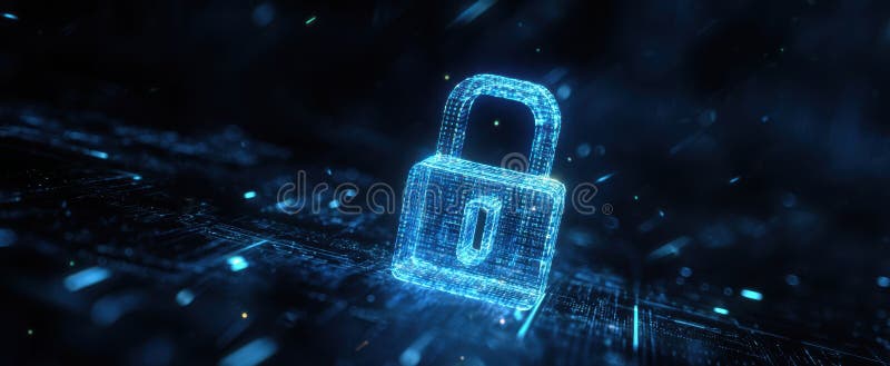 The Digital Lock Symbolizing Advanced Security in the Cyber World..AI ...