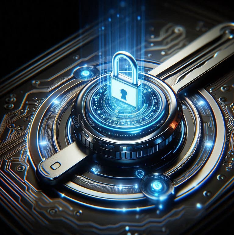 Digital Lock Symbolizing Cyber-security, Digital Access, Conceptual ...