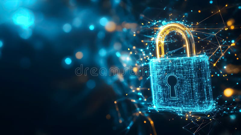Digital Lock Symbolizing Cybersecurity and Data Protection in a High ...