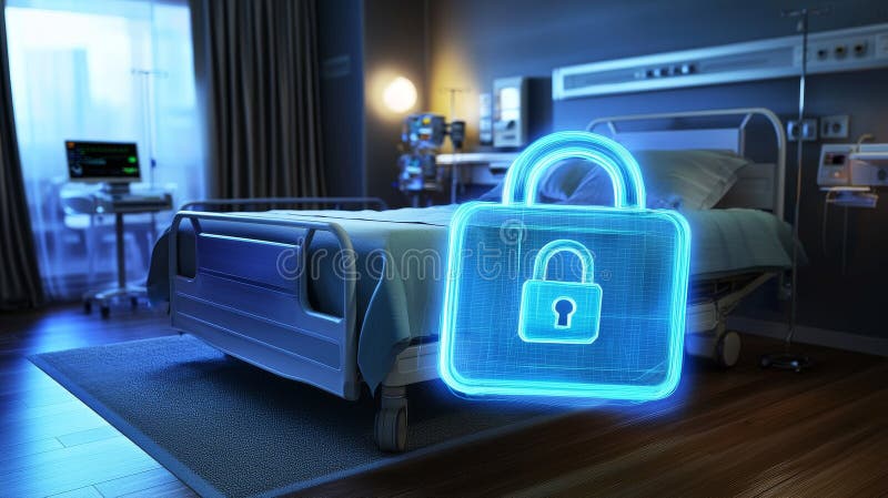 Digital Lock Symbolizing the Security of Patient Data and Privacy on a ...