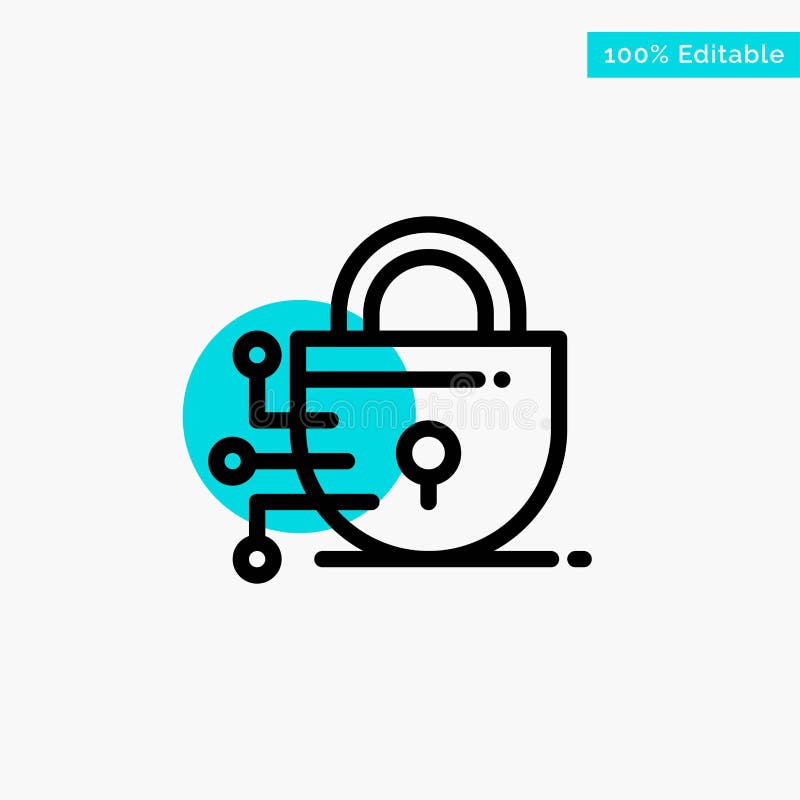 Digital, Lock, Technology Turquoise Highlight Circle Point Vector Icon ...