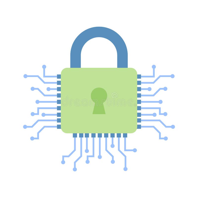 Digital Lock Vector Design, Concept Icon of Cyber Security in Trendy ...