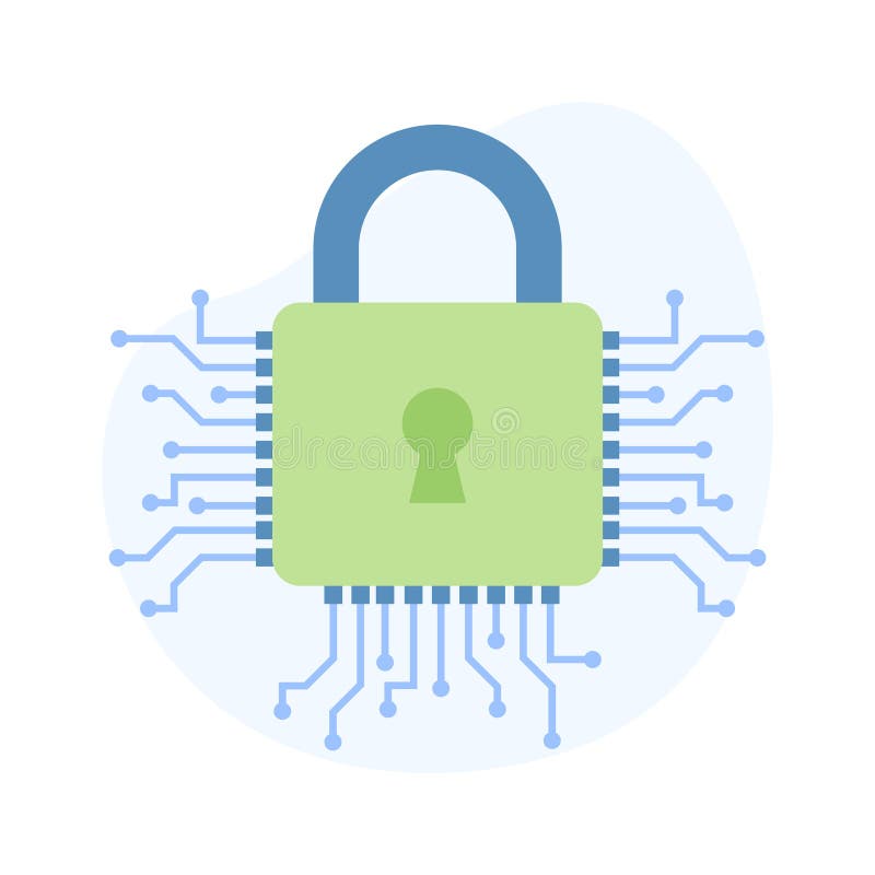 Digital Lock Vector Design, Concept Icon of Cyber Security in Trendy ...