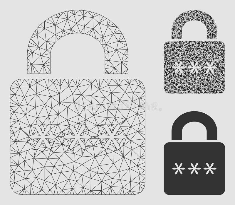 Digital Lock Vector Mesh Network Model and Triangle Mosaic Icon Stock ...