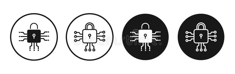 Digital Locked Icon Vector Set on White Background Stock Vector ...