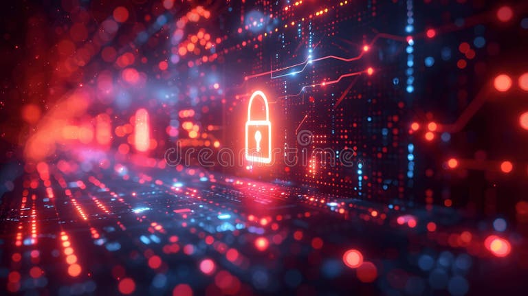 Digital Locks, the Keys To Cybersecurity. Stock Illustration ...