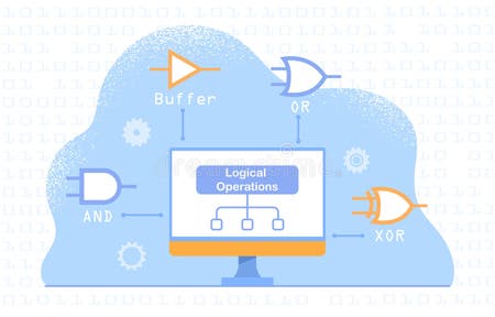 Digital Logic Gate Symbols Vector Concept Stock Vector - Illustration ...