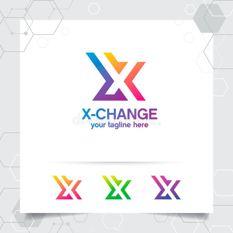Digital Logo Letter X Design Vector with Modern Colorful Pixel Icon for ...