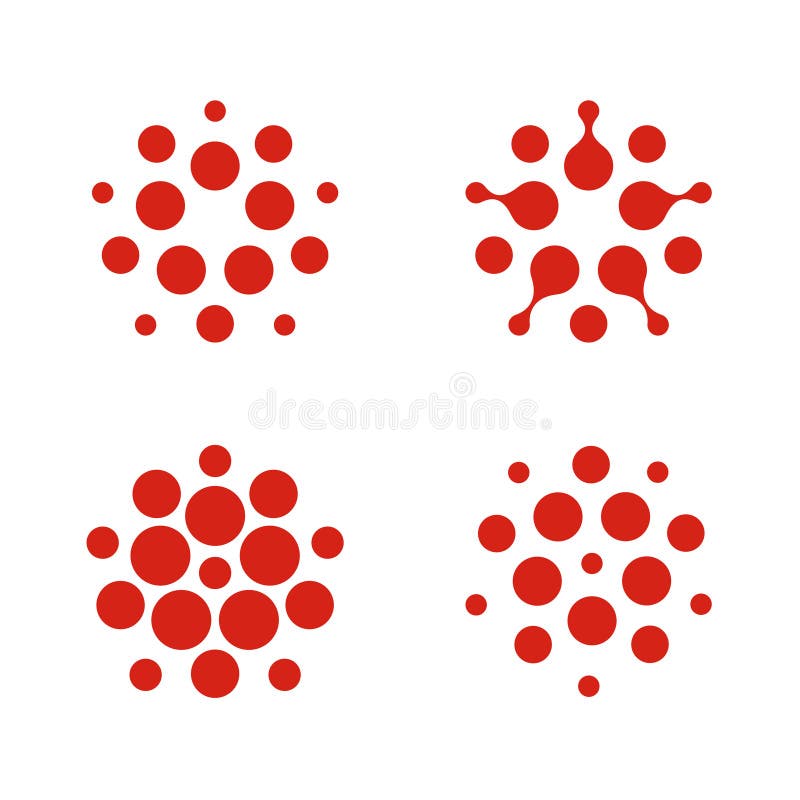 Digital Logos Set. Vector Isolated Circle Logo. Creative Template. Red ...