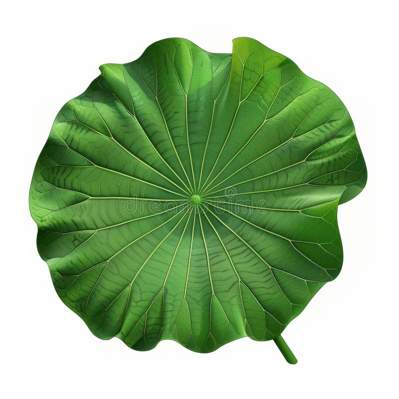 Digital Lotus Leaf Illustration on White Background, Decorative Element ...
