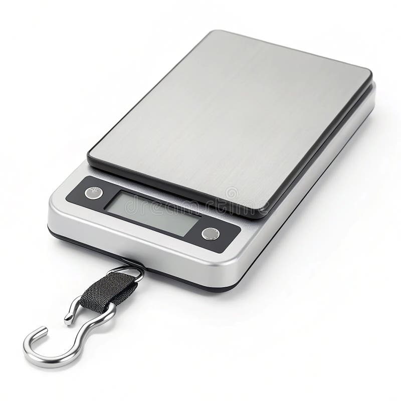 Digital Luggage Scale on White Background Stock Illustration ...