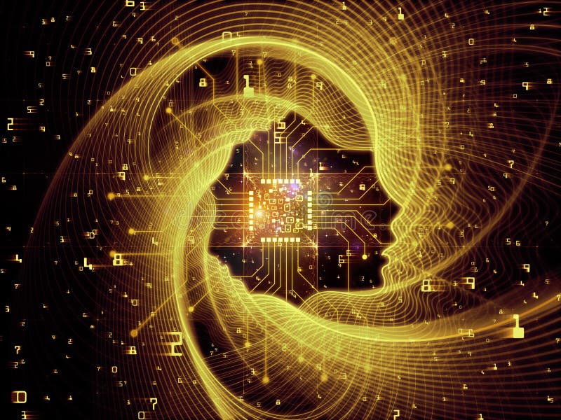 Digital Machine Consciousness Stock Illustration - Illustration of ...