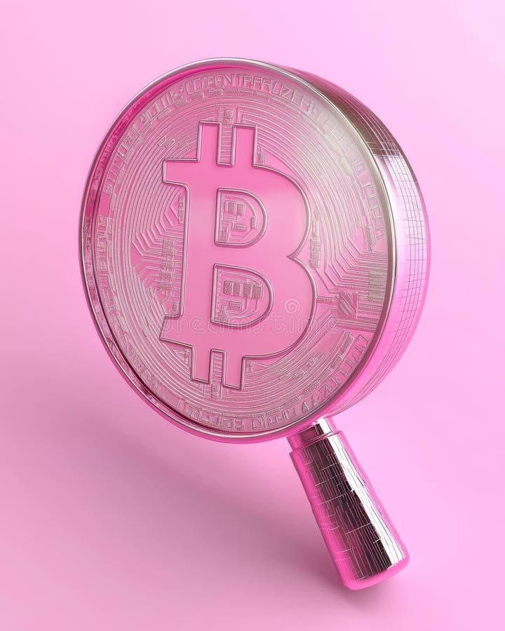 A Digital Magnifying Glass Showcasing the Bitcoin Symbol on a Striking ...