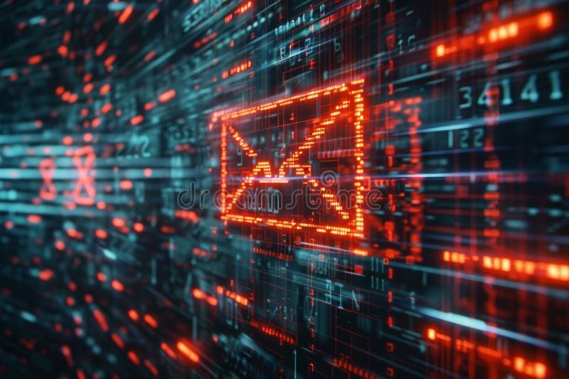 Digital Mail Icon in a Network Stock Illustration - Illustration of ...