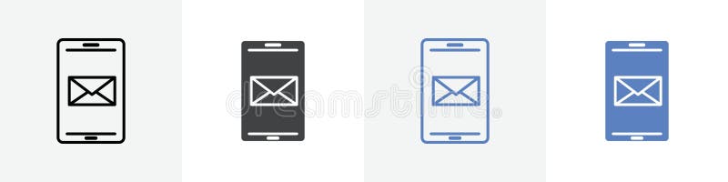 Digital Mail Icon Vector Set Use for Web Ui or App Stock Vector ...