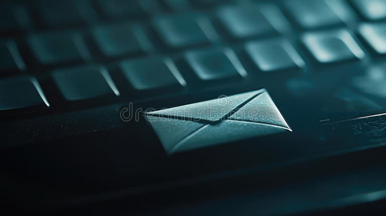 Digital Mail Scene: Email Alert on Keyboard Stock Illustration ...
