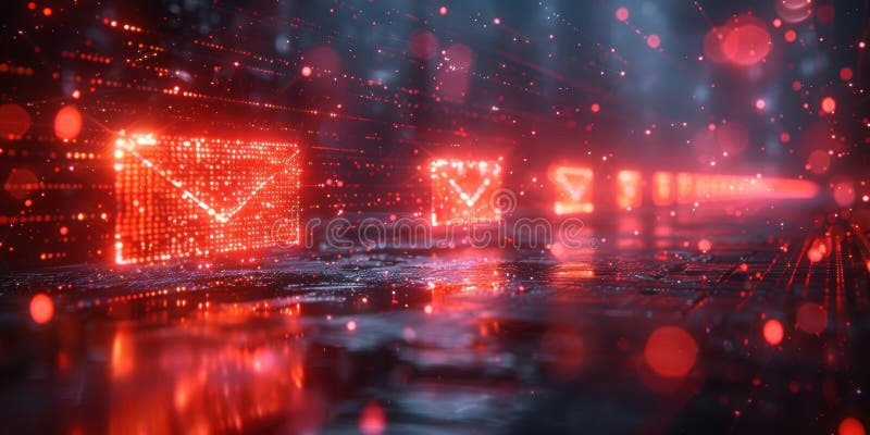 Digital Mailbox Network Futuristic Technology Abstract Background Stock ...