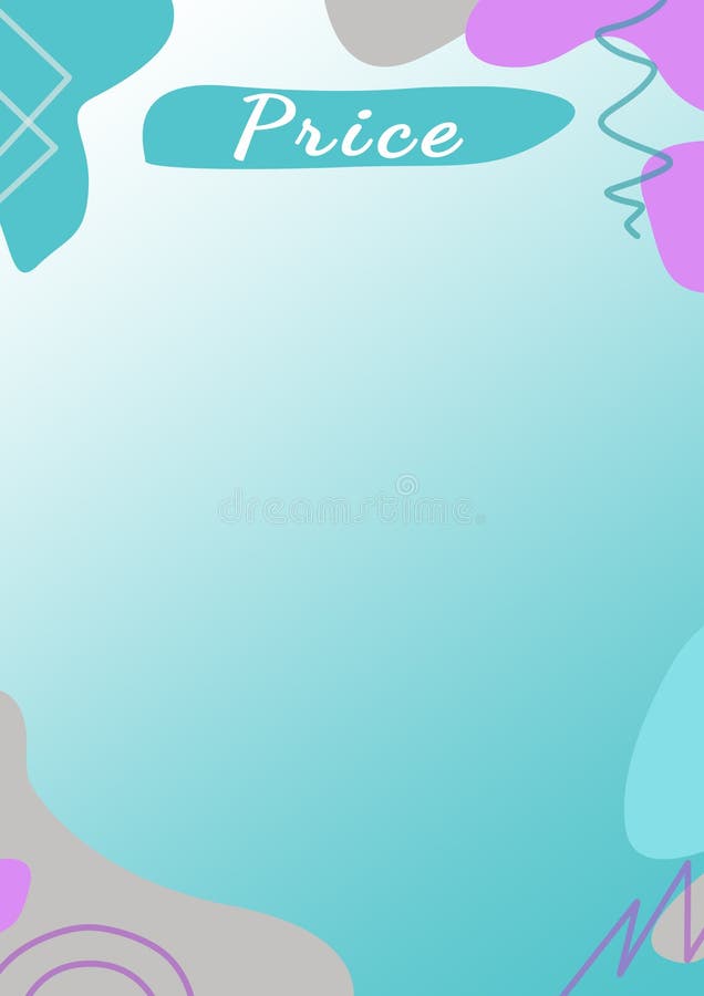 Price List Template for Business Design. Watercolor Abstract Frames ...