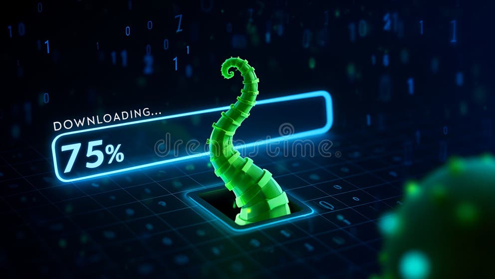 Digital Malware Infection and Threat Data Transfer Progress Bar ...