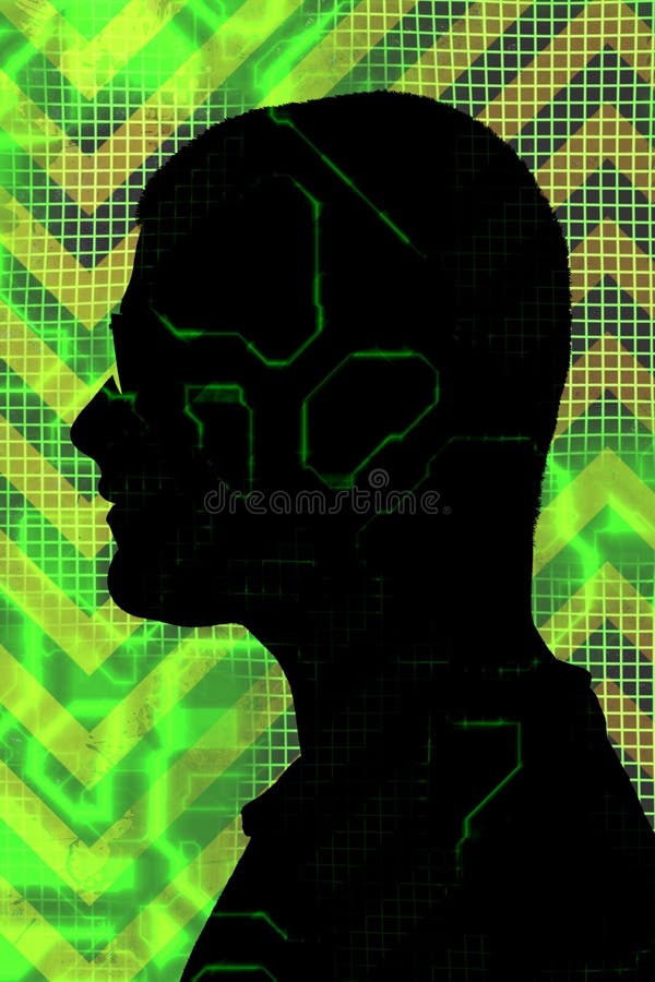 Digital Man Silhouette stock illustration. Illustration of dark - 23602877