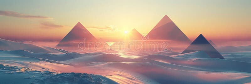 A Digital Manipulation of Pyramid Shapes Creating a Surreal and ...
