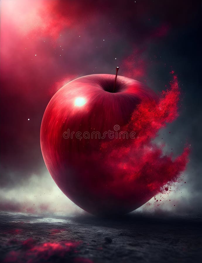 Digital Manipulation a Red Apple with a Sense of Dynamic Motion Ai ...