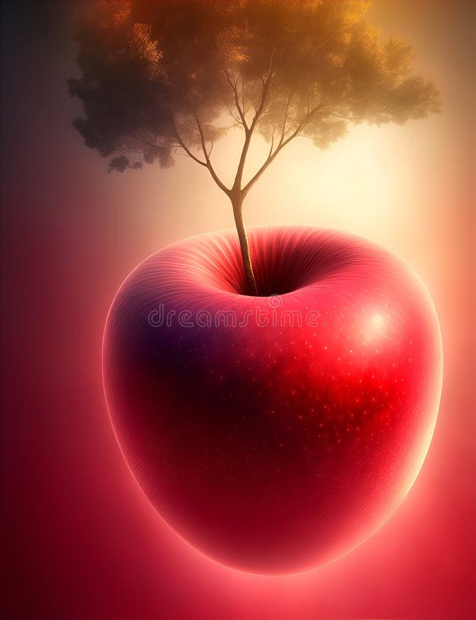 Digital Manipulation a Red Apple with a Sense of Dynamic Motion Ai ...