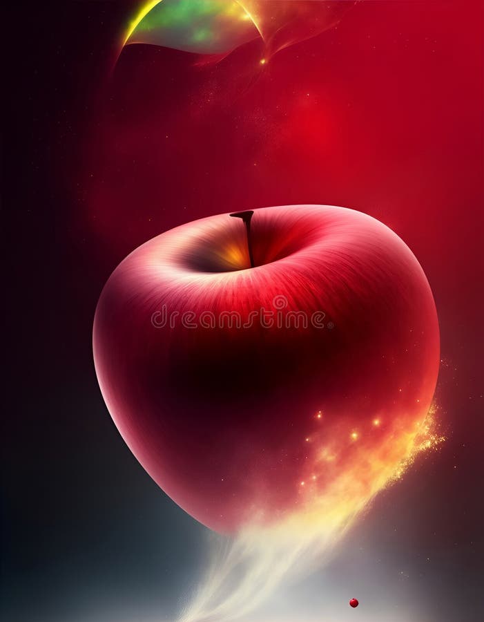 Digital Manipulation a Red Apple with a Sense of Dynamic Motion Ai ...