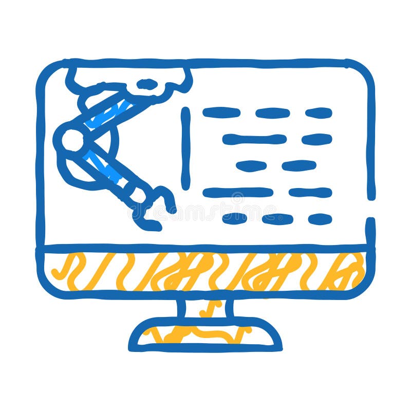 Digital Manufacturing Engineer Icon Doodle Illustration Stock ...