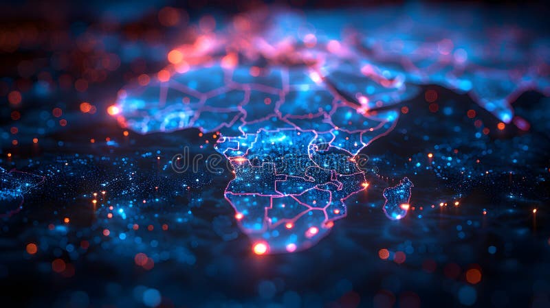 Digital Map of Africa - Minimalist Illustration Stock Illustration ...