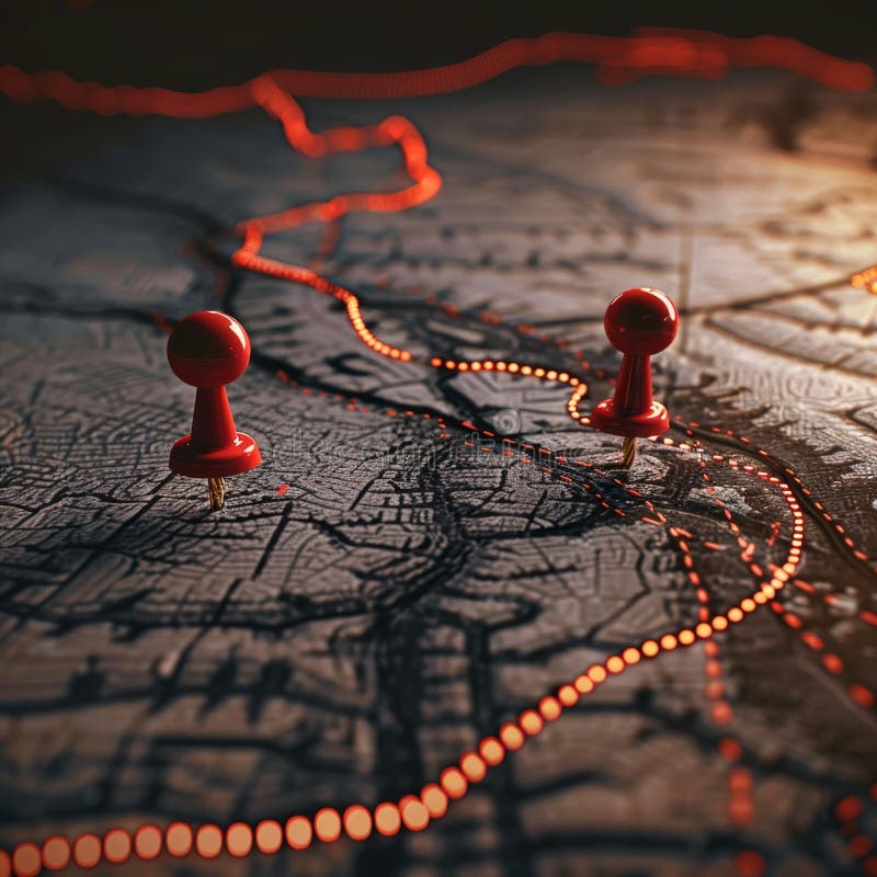 Digital Map with Ai and Innovation Pins Future Transport Logistics and ...